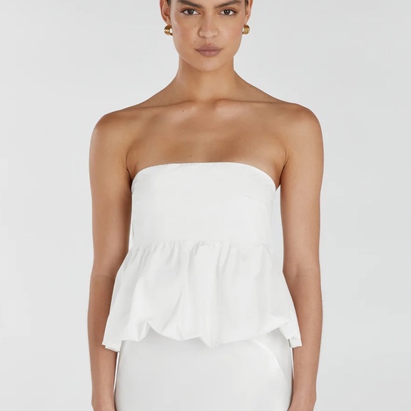DISSH | Tops | Dissh Tullulah White Cotton Bubble Top | Poshmark